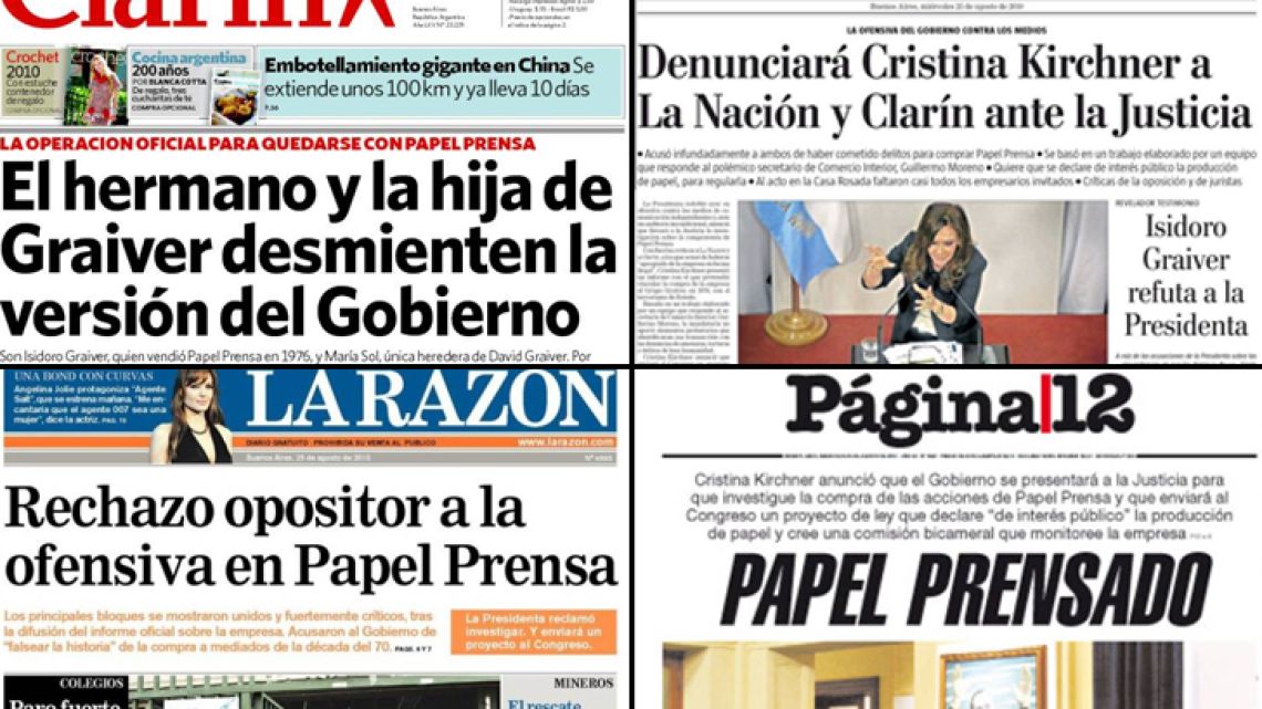 Cómo titularon los principales diarios la denuncia del Gobierno sobre ...