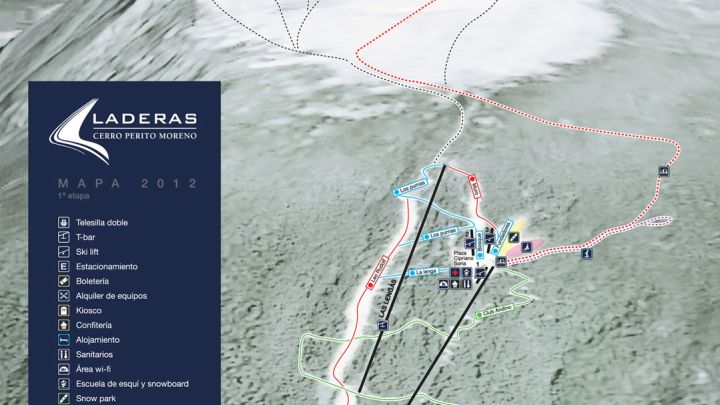 Mapa de pistas del centro de esquí Perito Moreno | Weekend