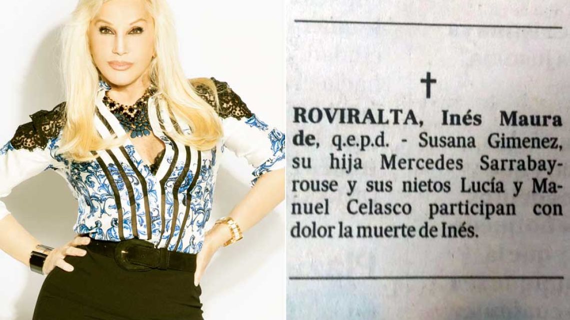 Susana Giménez recordó a la madre de Huberto Roviralta | Exitoina