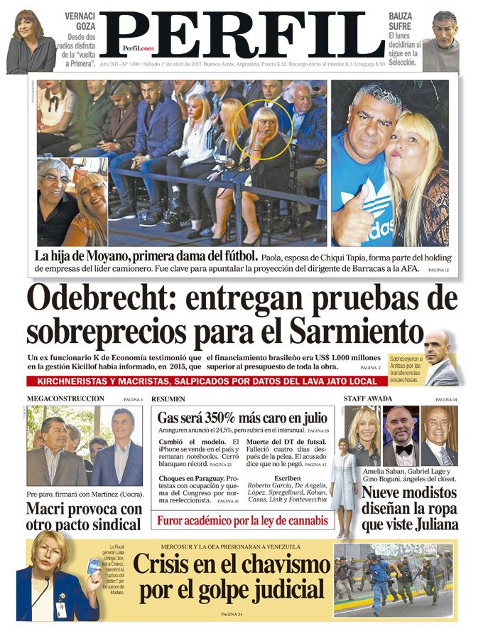 La tapa de este sábado del Diario Perfil | Perfil