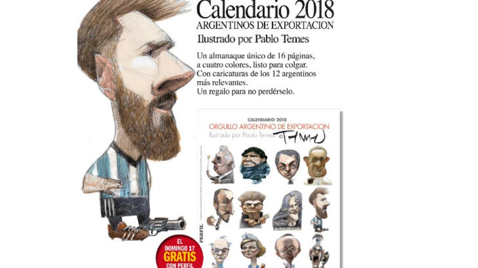 Este domingo con PERFIL, el calendario 2018 ilustrado por Pablo Temes ...