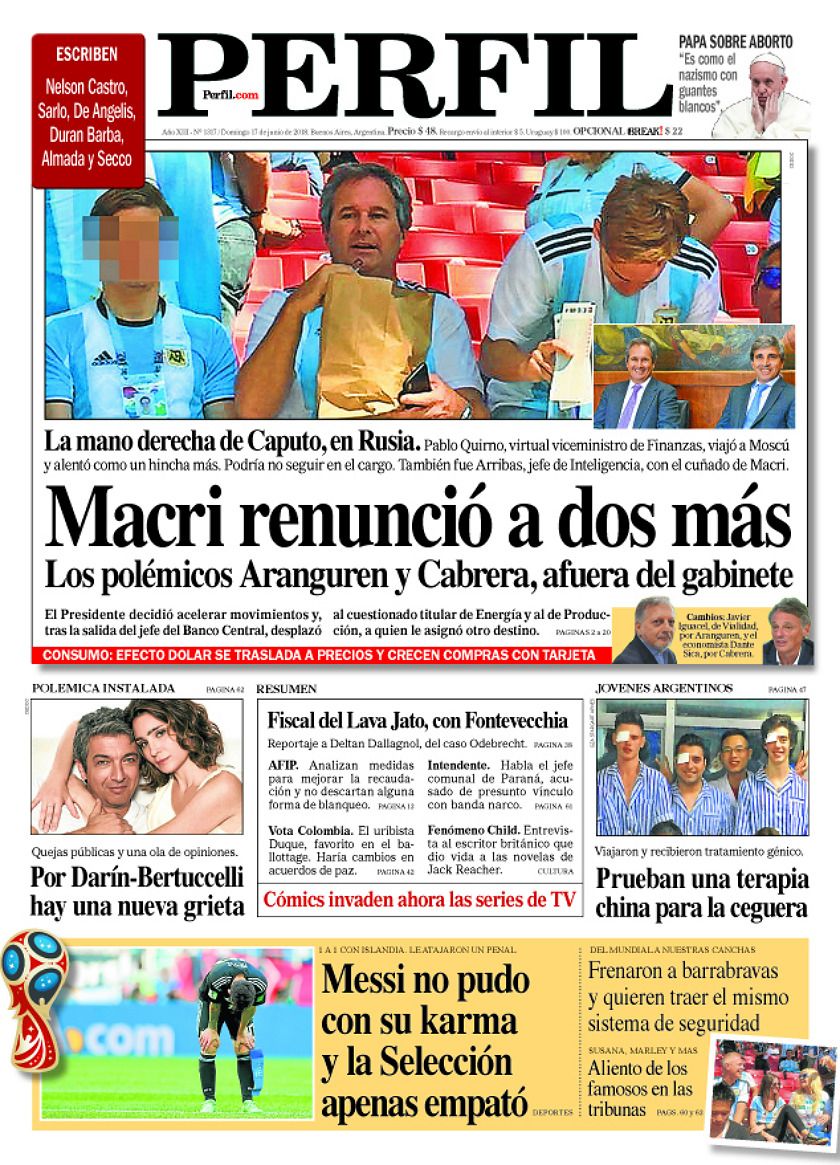 La tapa del Diario Perfil este domingo 17 de junio | Perfil