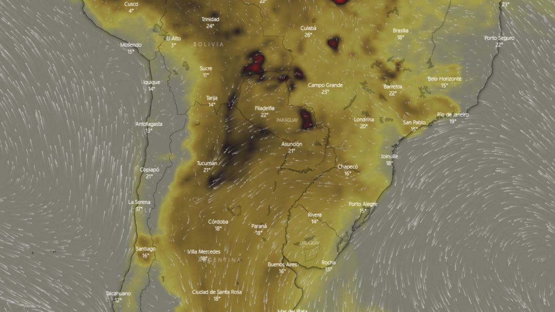 El mapa del humo: los incendios de Brasil se sienten en el Centro y ...