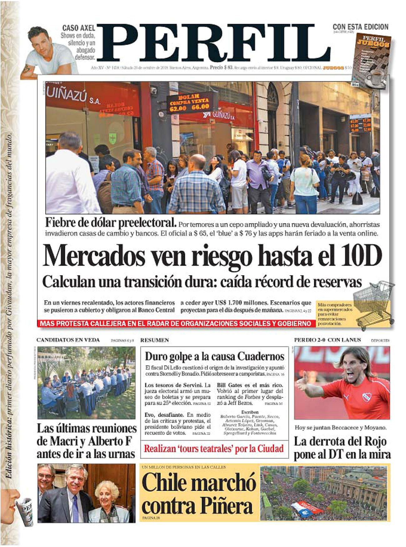 La tapa del Diario Perfil de este sábado 26 de octubre | Perfil
