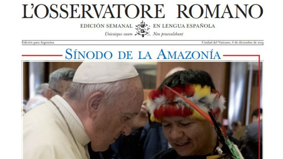 La edición especial de L'Osservatore Romano con motivo de la Asamblea Especial del Sínodo de ...