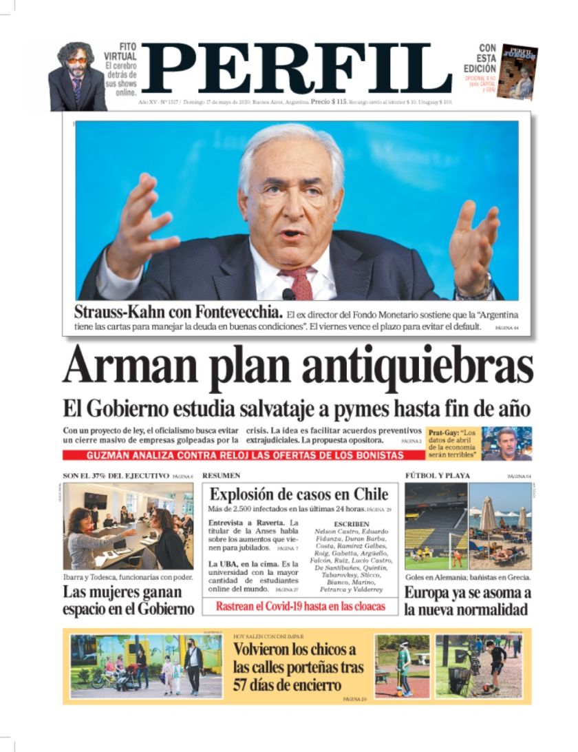 La tapa de Diario PERFIL de este domingo 17 de mayo | Perfil