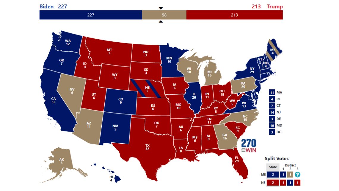 Elecciones En Estados Unidos Resultado Peleado Con Trump Ganando En 23