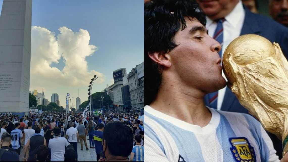 Apareció un nube con forma de Maradona y los fanáticos enloquecieron en ...