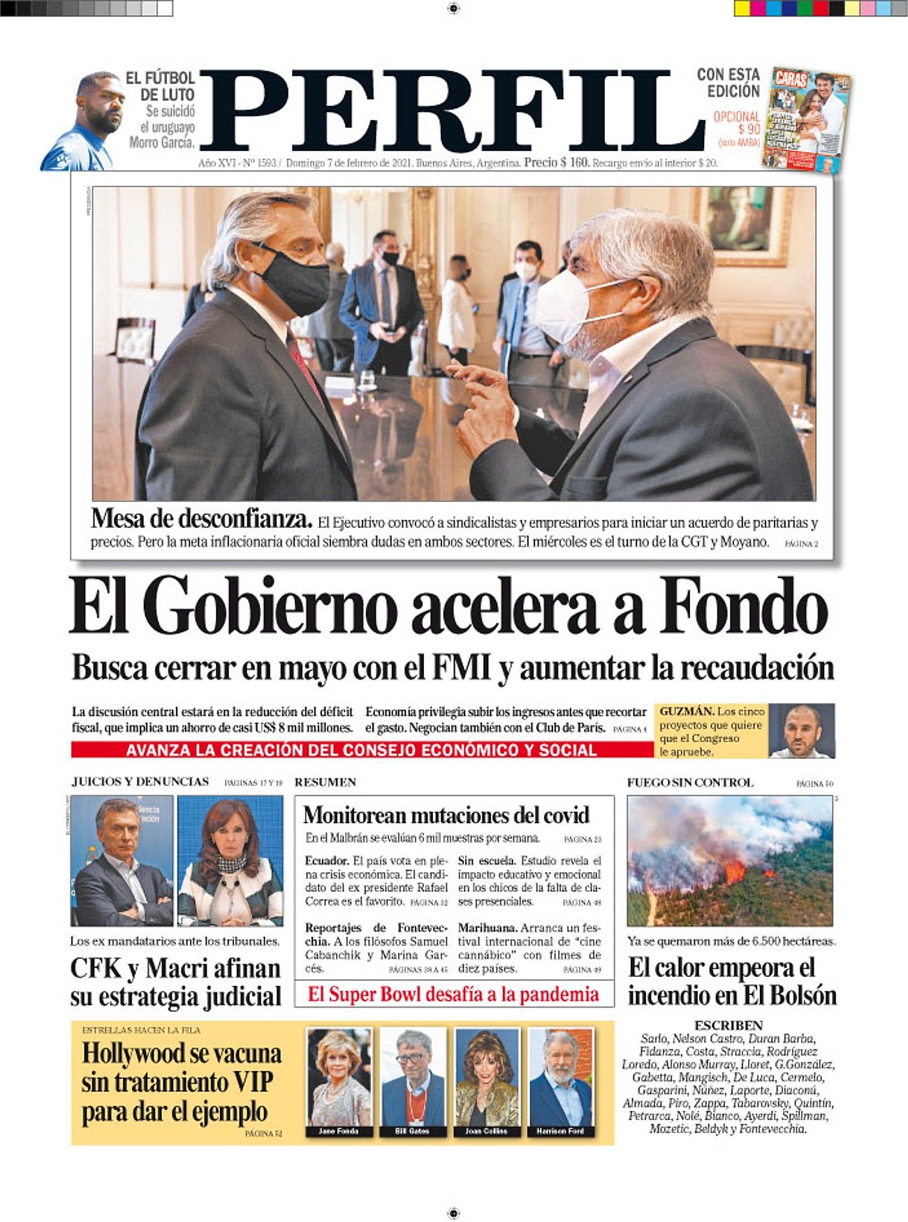 La tapa del Diario PERFIL de este domingo 7 de febrero de 2021 | Perfil