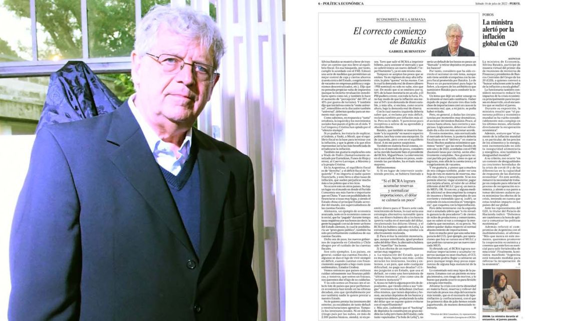 Rubinstein, un economista que defiende el equilibrio fiscal y condena ...