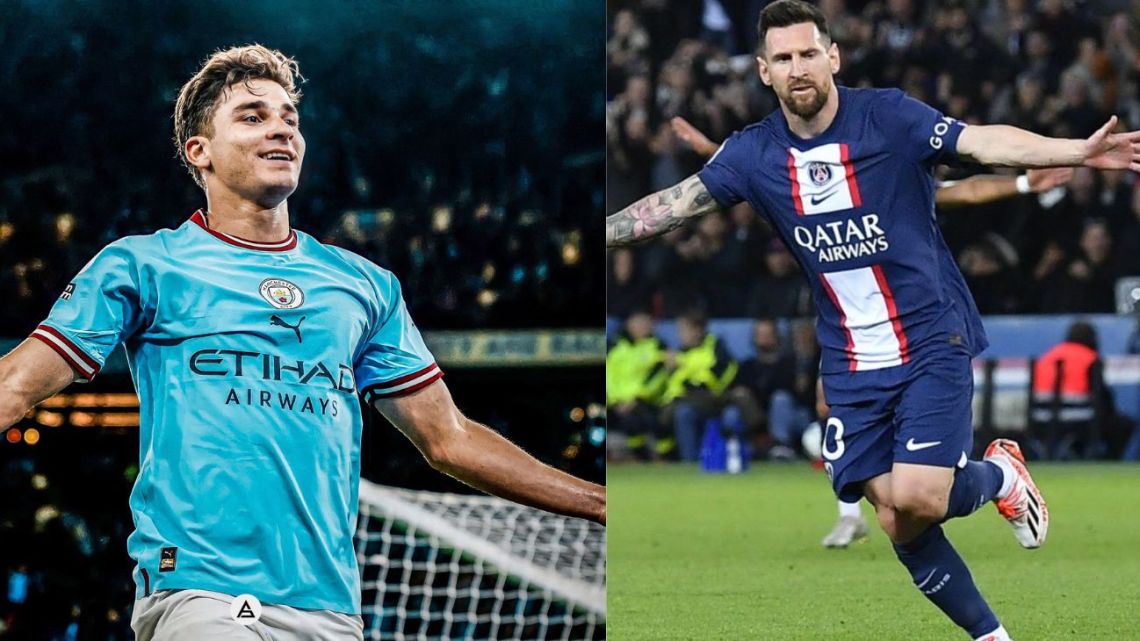 Lionel Messi y Julián Álvarez, los goleadores argentinos en Champions ...