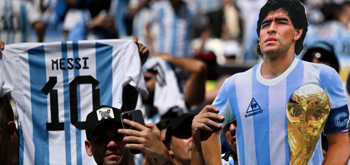 Fans at World Cup pay homage to Maradona with shirts and chants ...