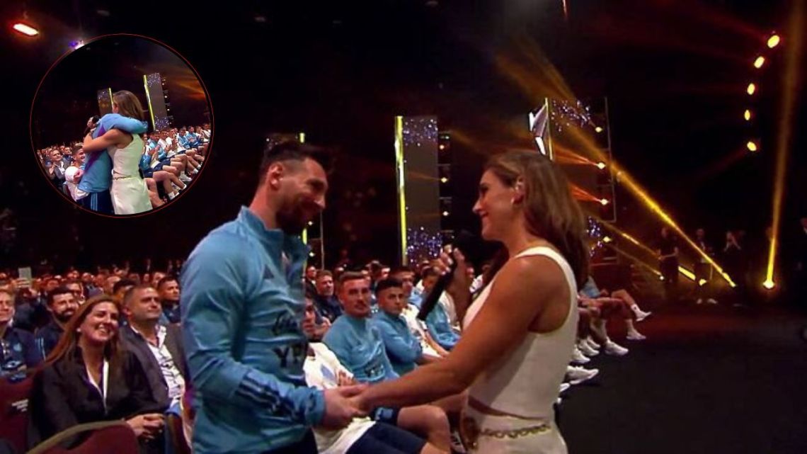 El emotivo abrazo entre Lionel Messi y Soledad Pastorutti en el evento ...