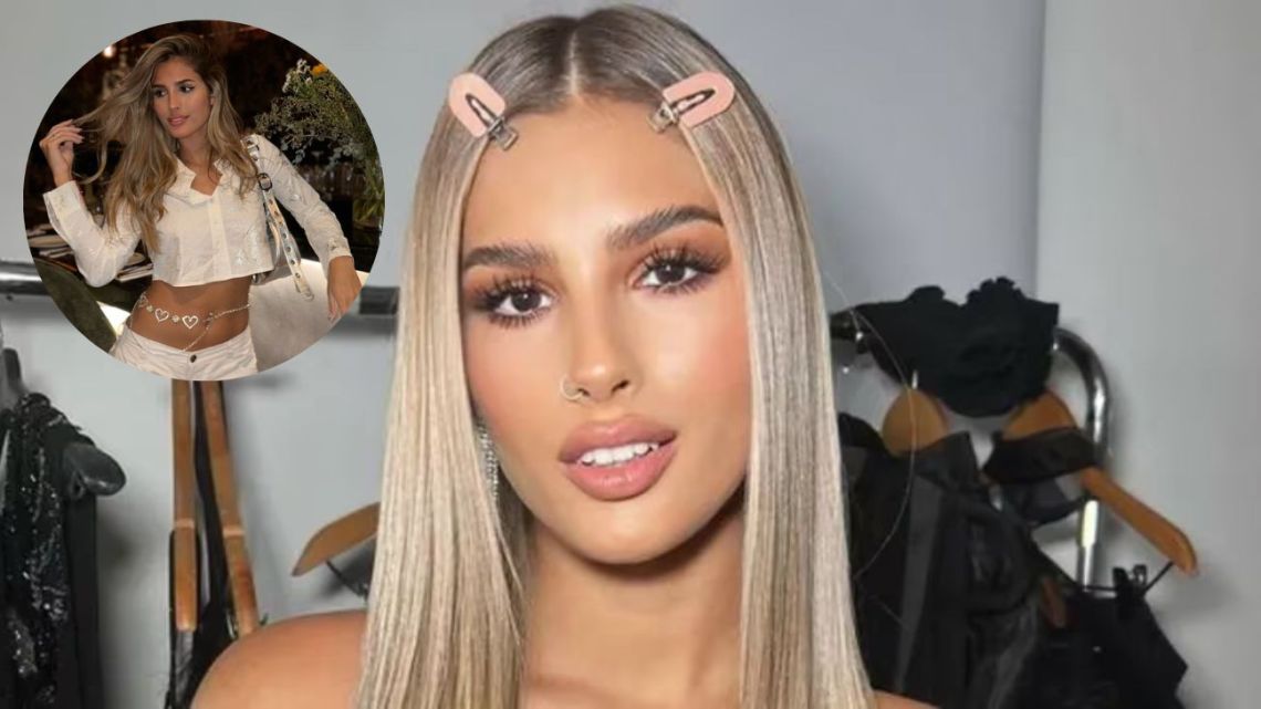 El look total white de Julieta Poggio con una cadena alrededor de la ...