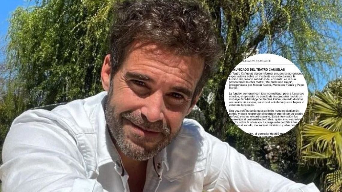 Nicolás Cabré rompió el silencio ante el escrache del Teatro Cañuelas ...