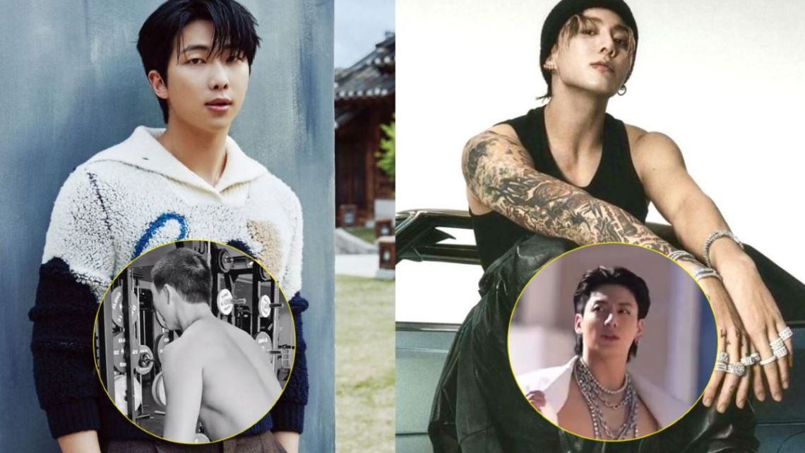 Jungkook y RM de BTS publicaron nuevas imágenes mostrando sus físicos y los fans enloquecieron ...