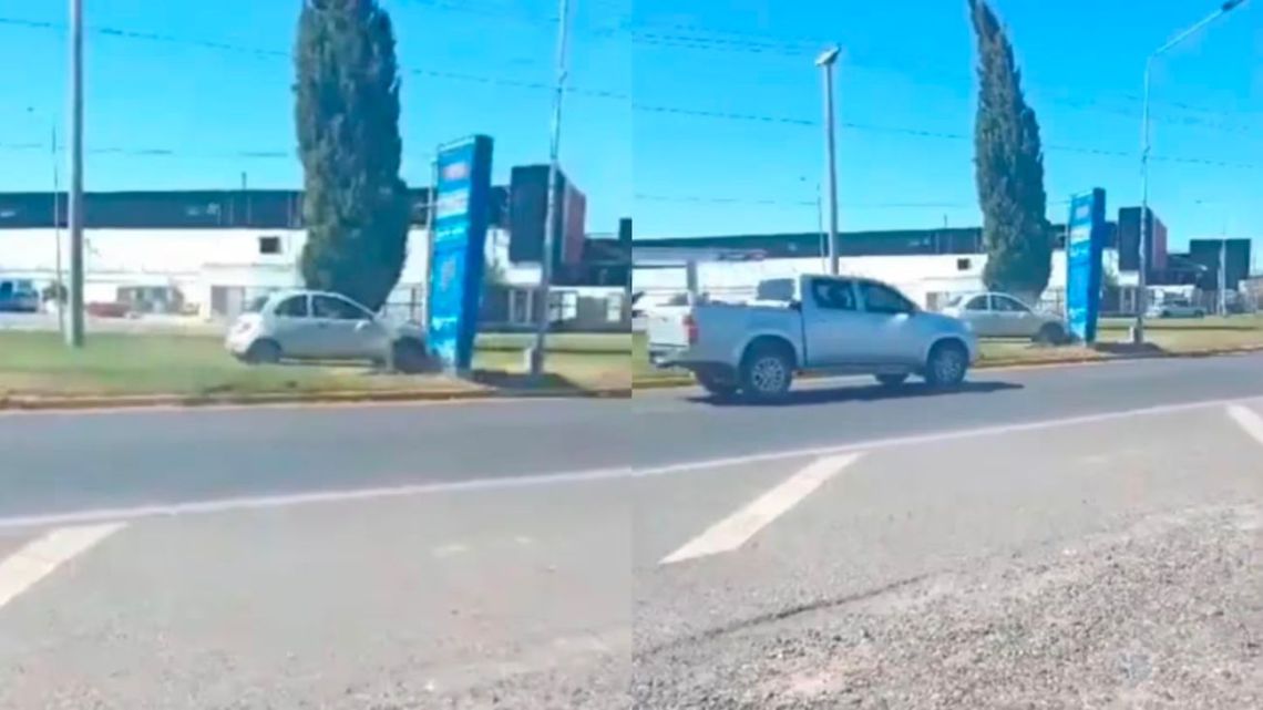 Video: un funcionario inauguraba un nuevo tótem de tránsito y un auto ...