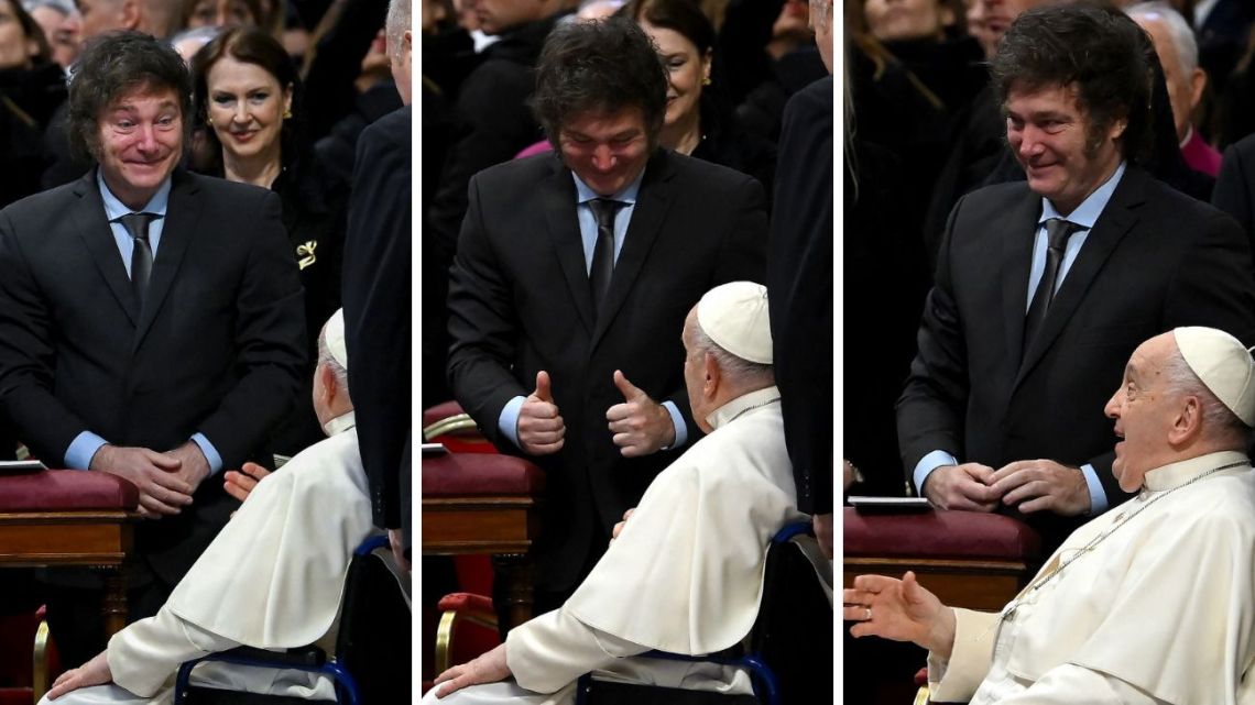 Sonrisas y abrazos entre el Papa Francisco y Javier Milei en el día de ...