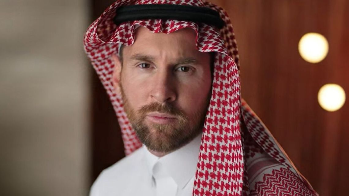 Lionel Messi posó como modelo para una marca de ropa de Arabia Saudita ...