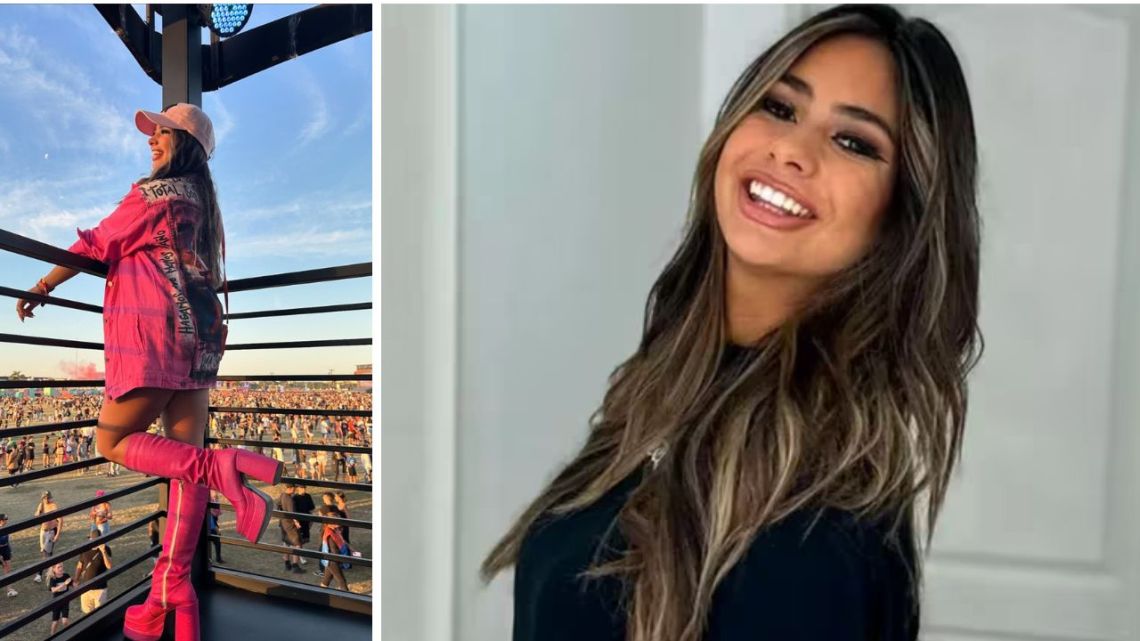 Daniela Celis se vistió de fucsia para ir al Lollapalooza | Caras