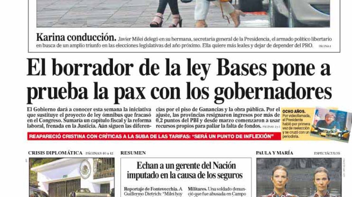 La tapa del Diario PERFIL del domingo 7 de abril de 2024 | Perfil