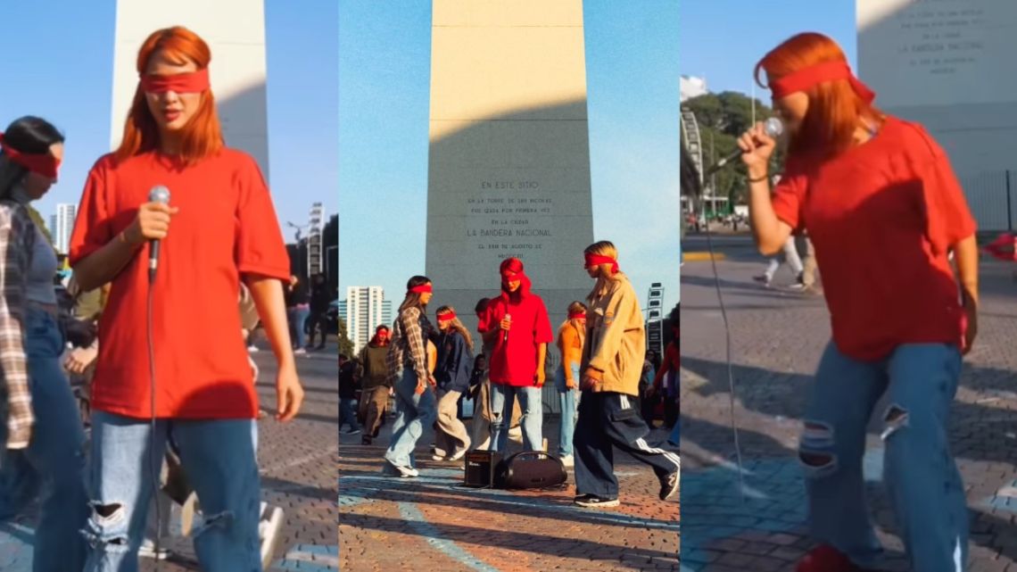 Flor Vigna sorprendió con una llamativa performance en el Obelisco ...