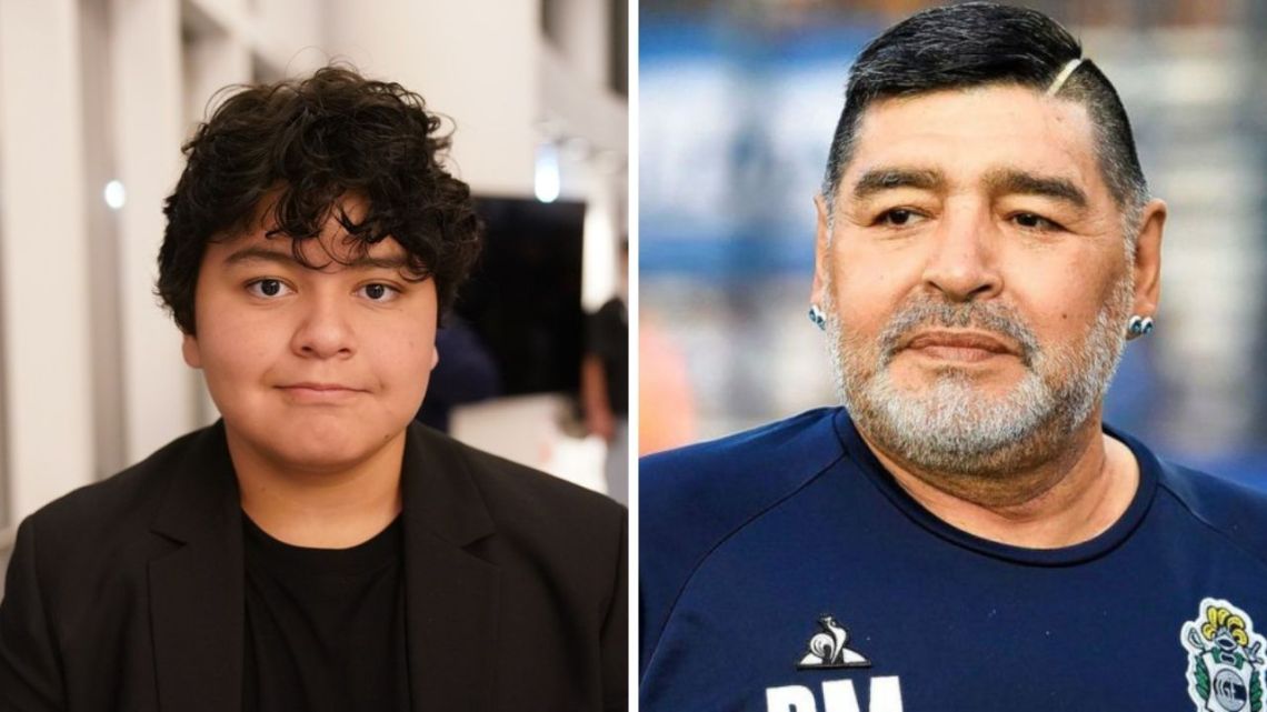 Dieguito Fernando terminó la primaria e impactó en las redes por su parecido con Diego Maradona ...