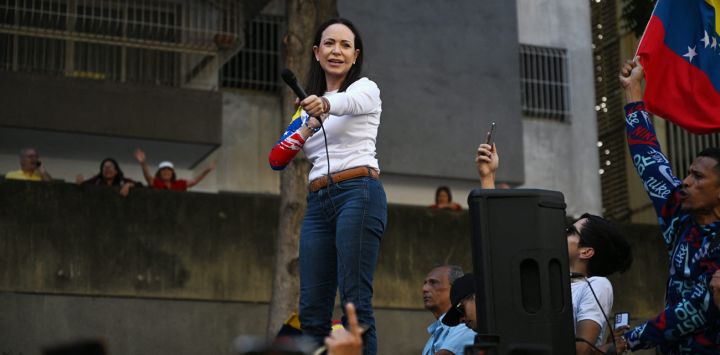 Venezuela opposition claims Machado briefly detained in Caracas protest ...