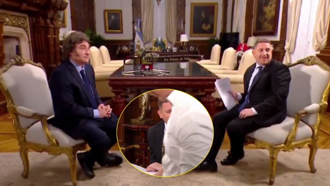 El video de Santiago Caputo interrumpiendo la entrevista a Javier Milei ...