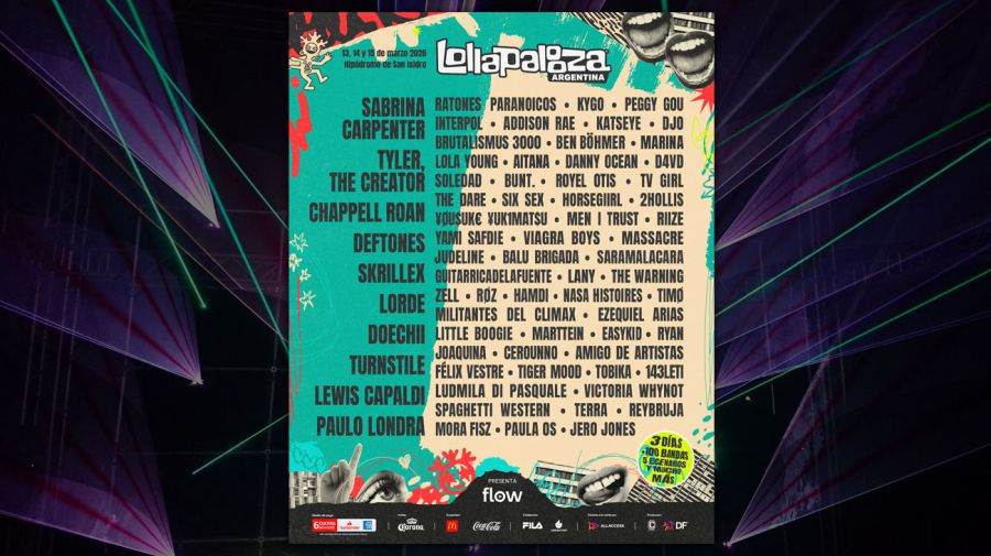 El Lollapalooza anunció su line up 2026: Sabrina Carpenter, Tyler the Creator, Lorde son algunos ...