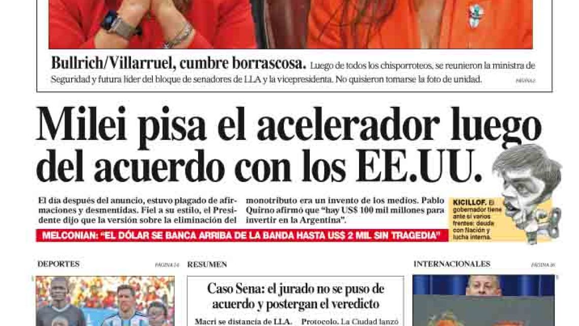La tapa del Diario PERFIL del sábado 15 de noviembre de 2025 | Perfil