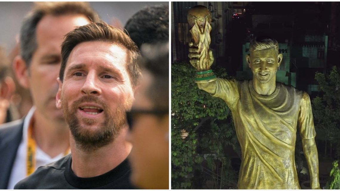 Lionel Messi inauguró la colosal estatua de sí mismo en India | 442