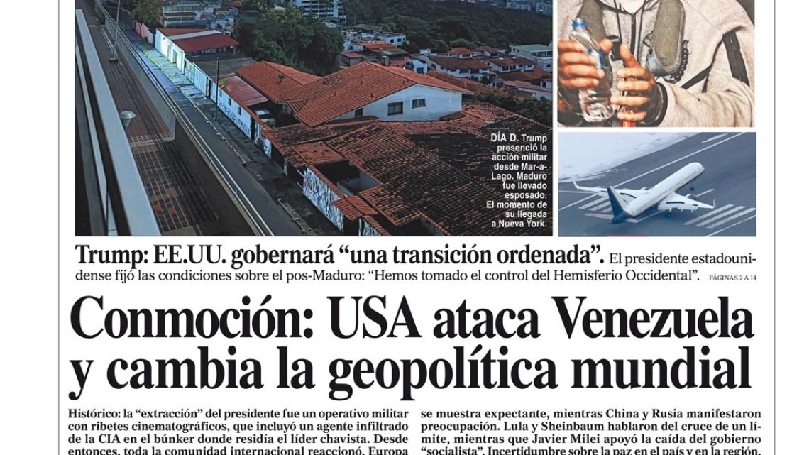 La tapa del Diario PERFIL del domingo 4 de enero de 2026 | Perfil