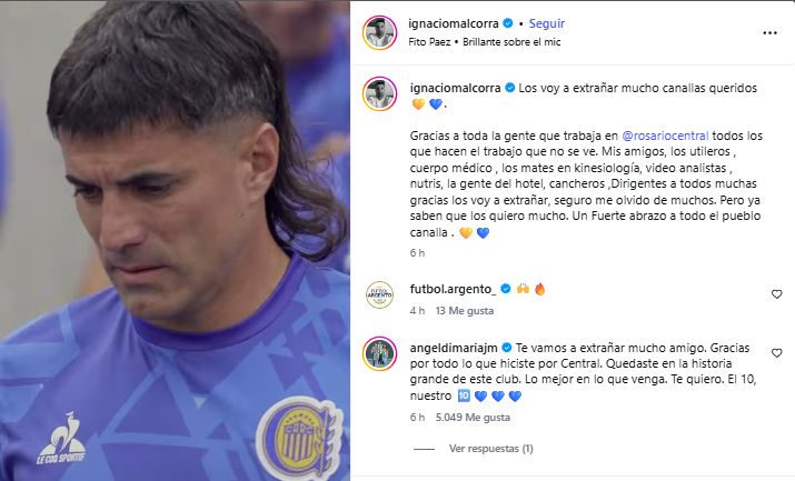 Ignacio Malcorra no seguirá en Rosario Central y se despidió con un ...