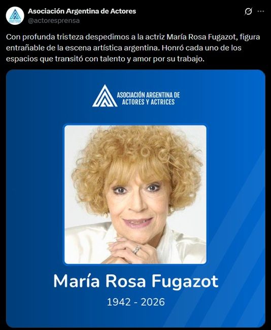 Murió María Rosa Fugazot: del llanto de Moria Casan al dolor de Carmen ...